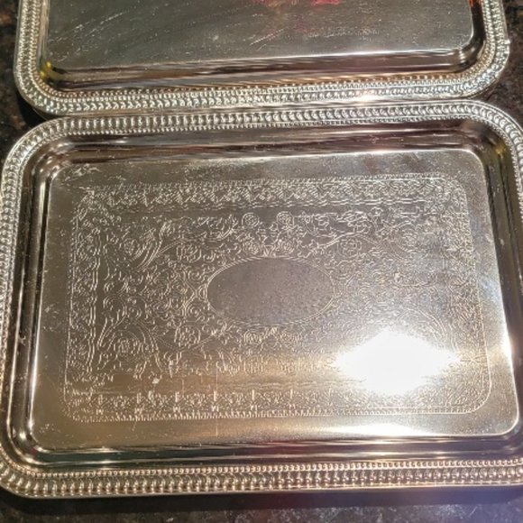 Serving Tray | Party Supplies | 2 Rectangular Serving Tray Chrome 1 X 8 ...